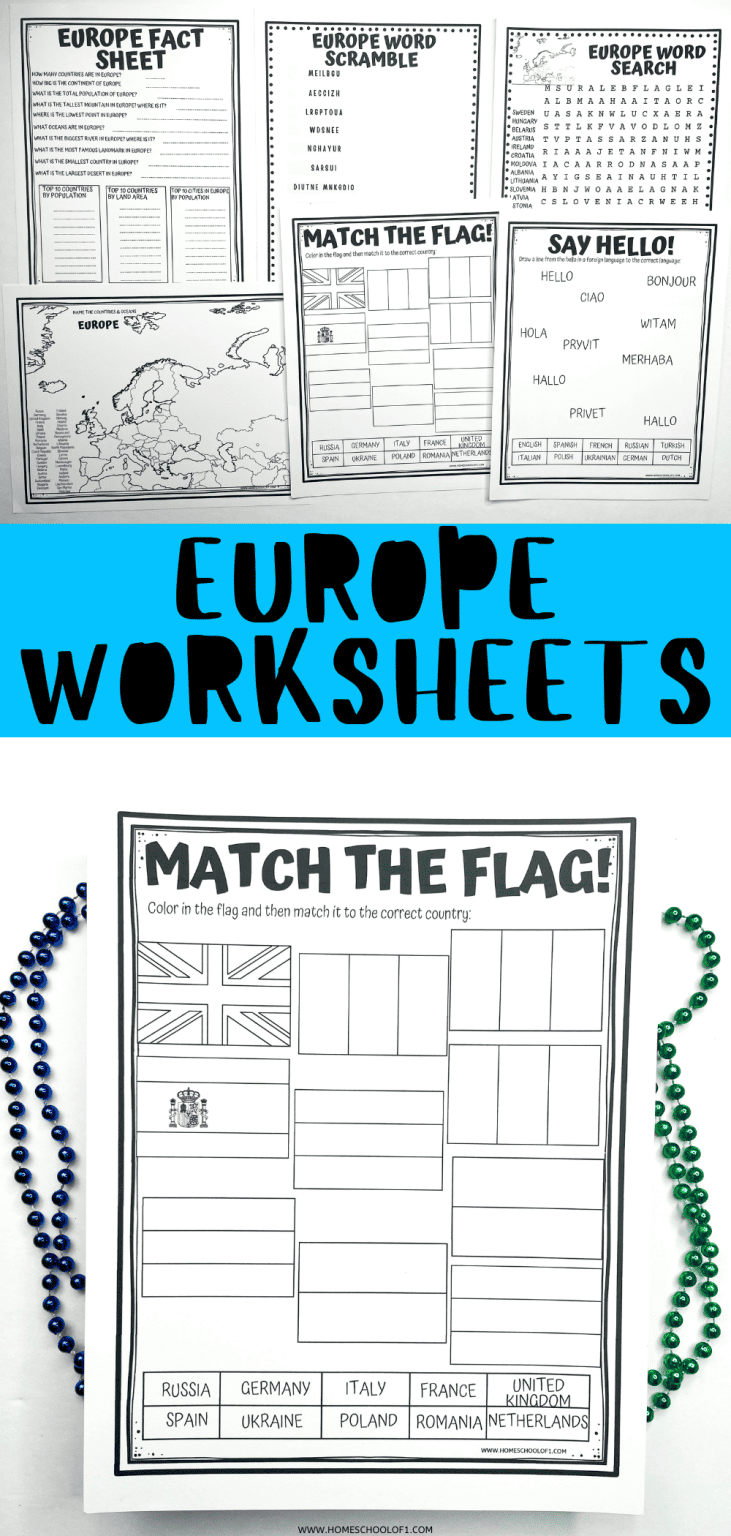 7 Countries of Europe Worksheets For Kids (Free Printables)
