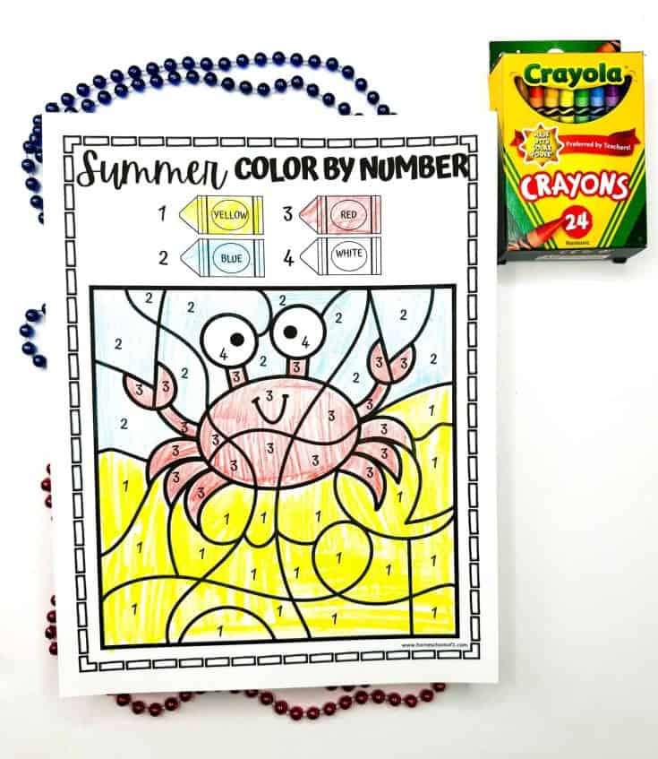 Free Summer Color by Number Printables