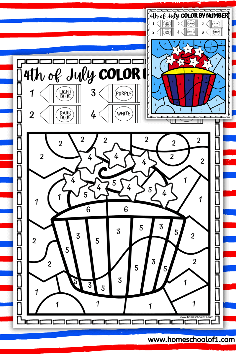 Free 4th of July Color By Number Printables