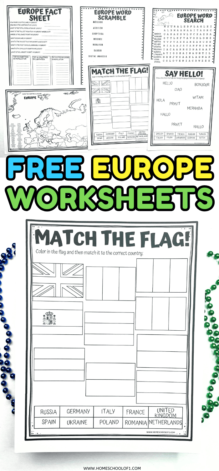 Free Europe Worksheets for Kids to Explore Geography