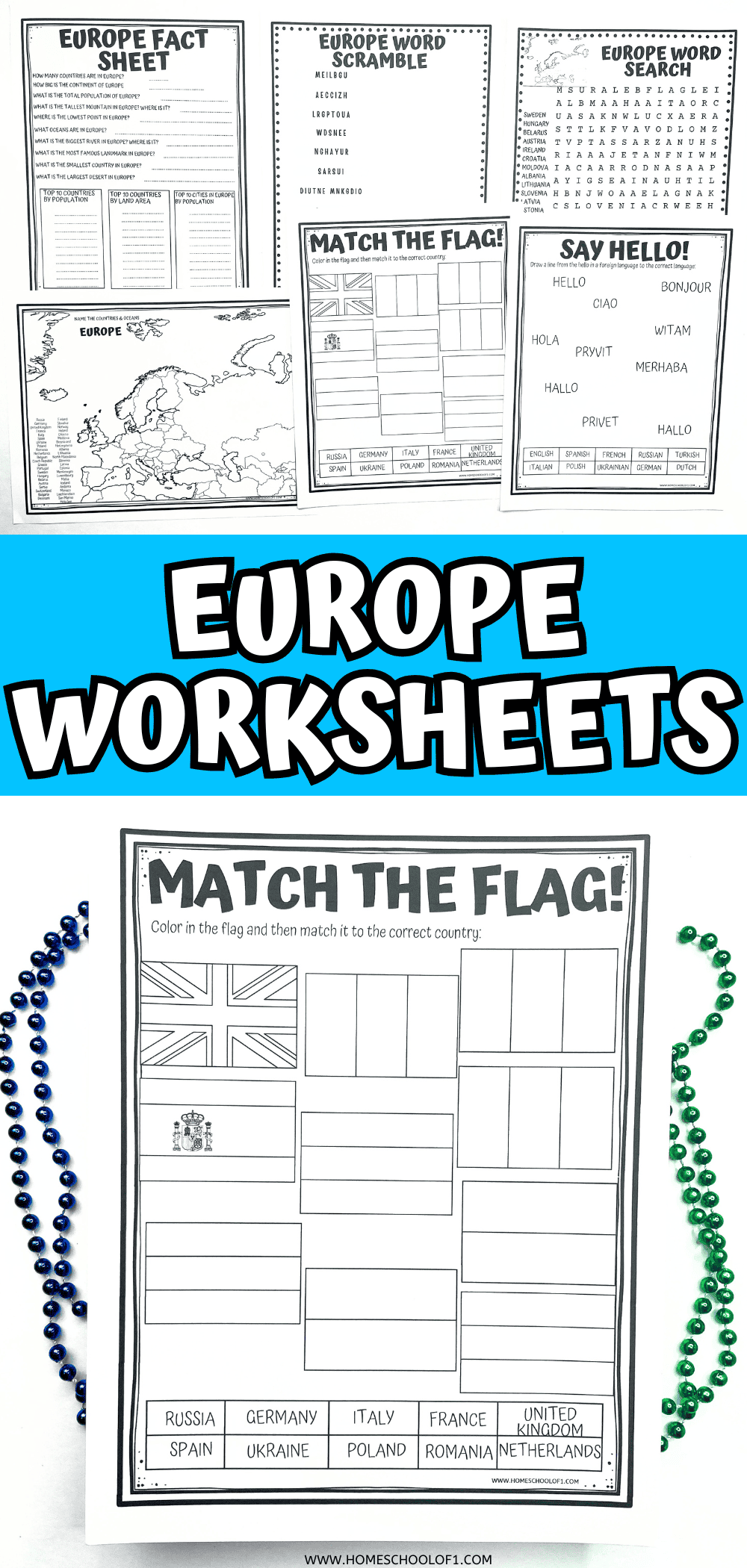 Free Europe Worksheets for Kids to Explore Geography