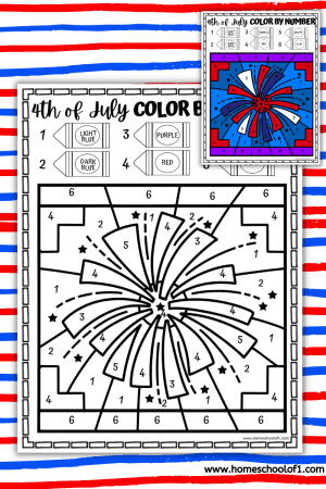 9 Free 4th of July Color By Number Printables - Homeschool of 1