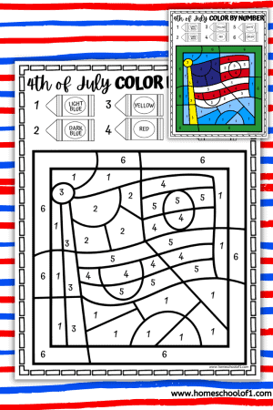 9 Free 4th of July Color By Number Printables - Homeschool of 1