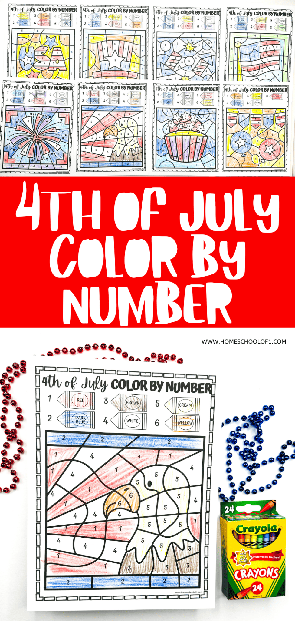 9 Free 4th of July Color By Number Printables