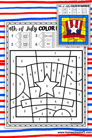9 Free 4th of July Color By Number Printables - Homeschool of 1
