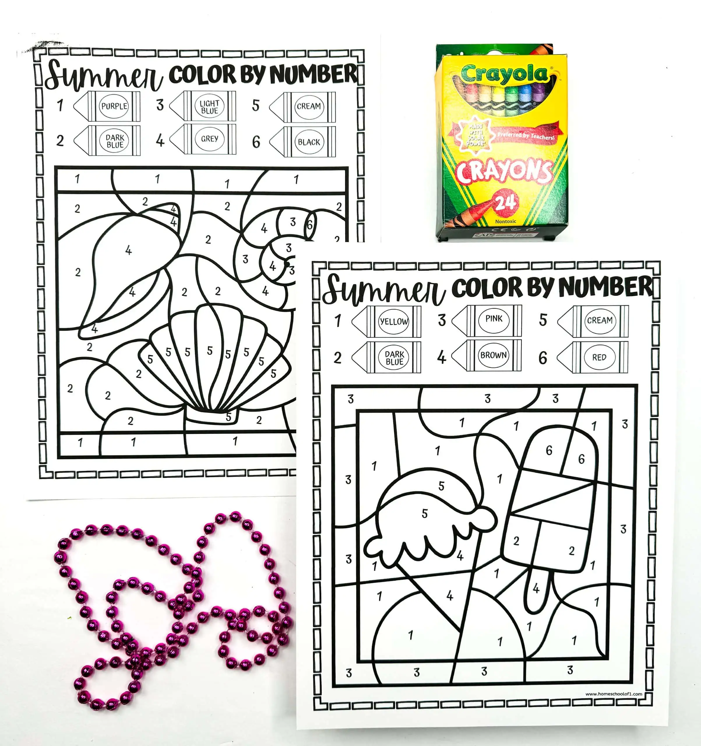 9 Free Summer Color by Number Printables