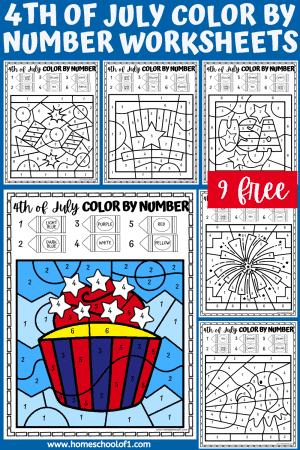 9 Free 4th of July Color By Number Printables - Homeschool of 1
