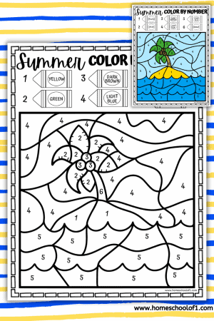 9 Free Summer Color by Number Printables - Homeschool of 1