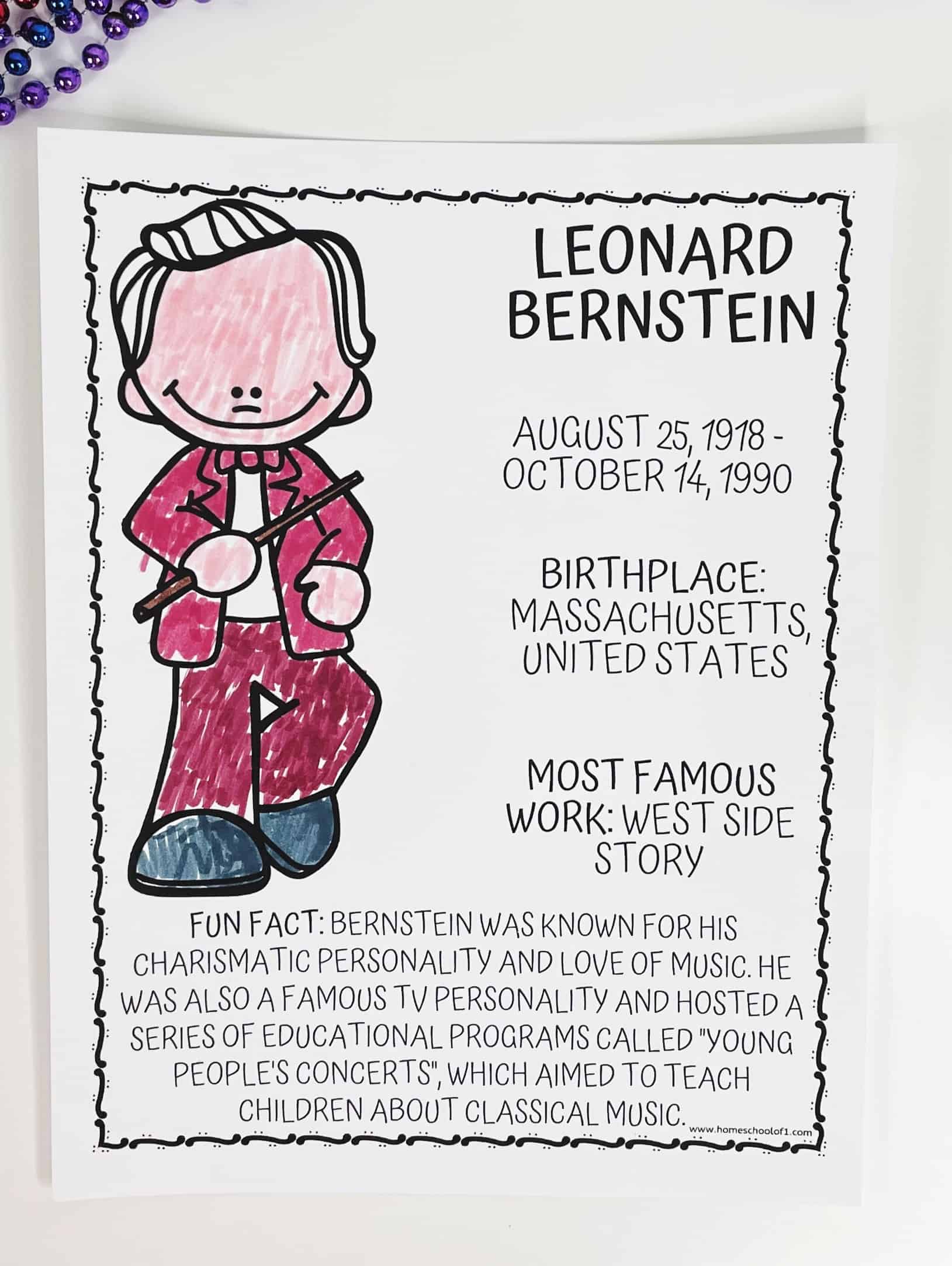 Free Famous Composer Worksheets