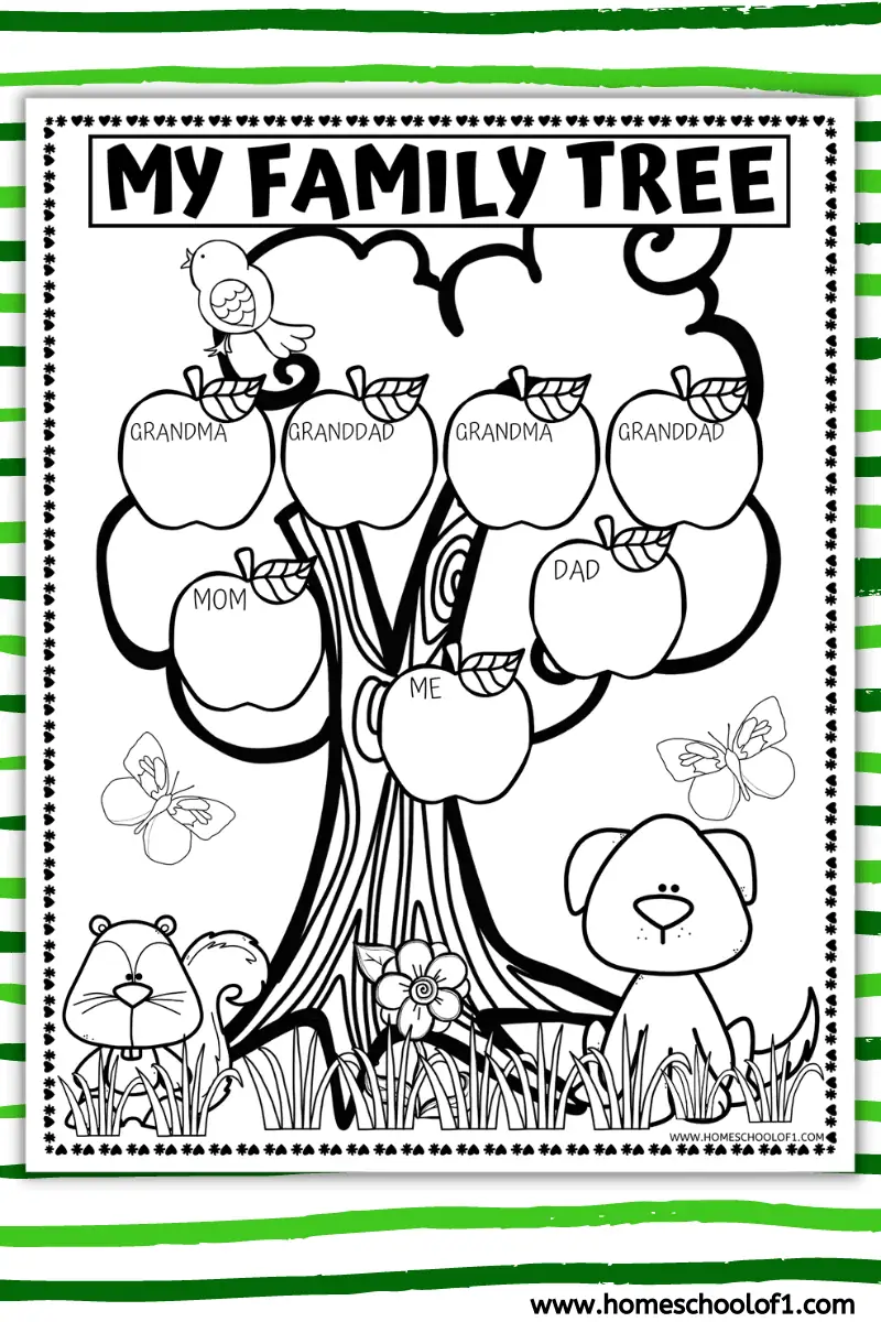 My Family Tree Coloring Page (free worksheet) - Homeschool of 1 My Family Tree Coloring Page (free worksheet) - Homeschool of 1