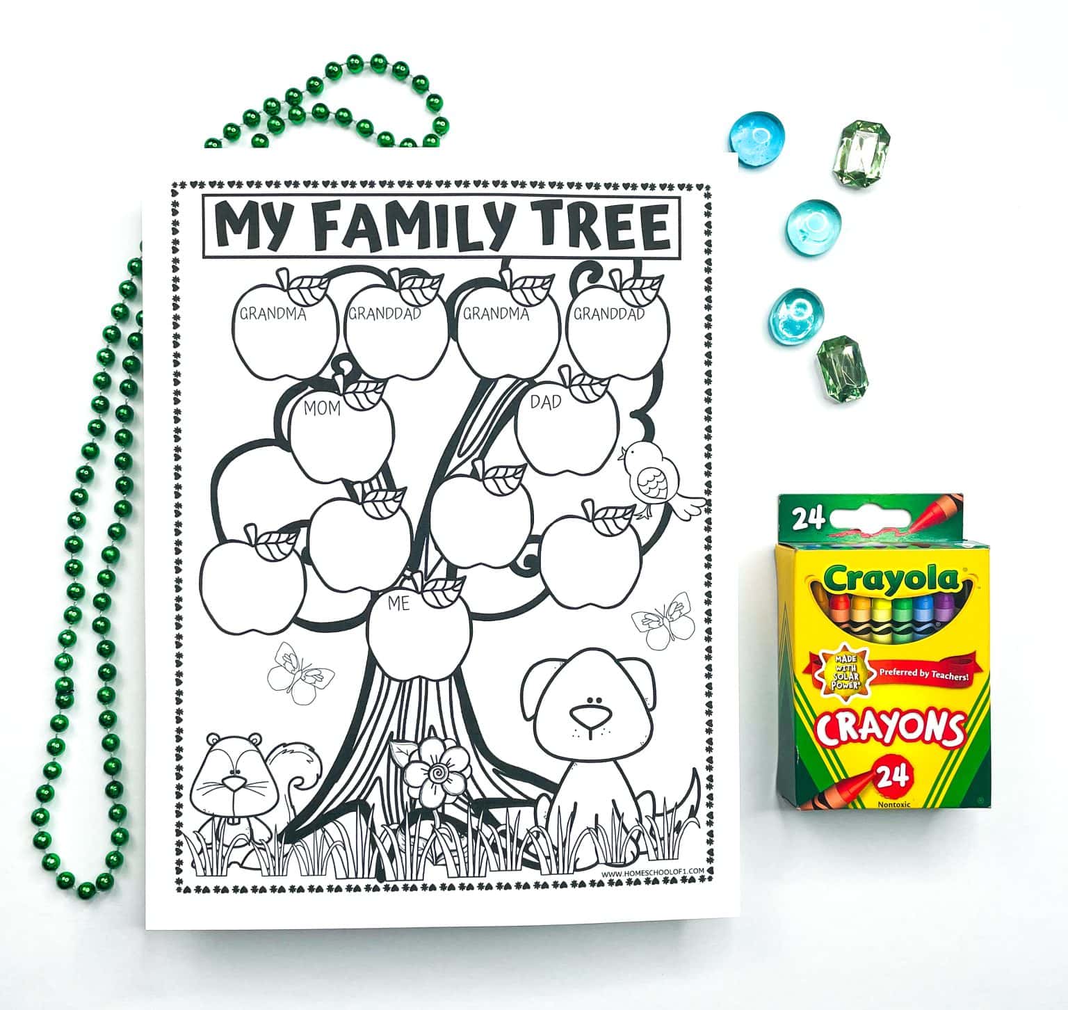 My Family Tree Coloring Page (Free Worksheet)