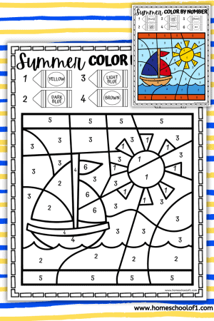 9 Free Summer Color by Number Printables - Homeschool of 1