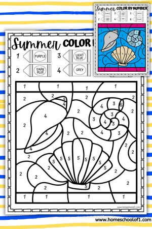 9 Free Summer Color by Number Printables - Homeschool of 1