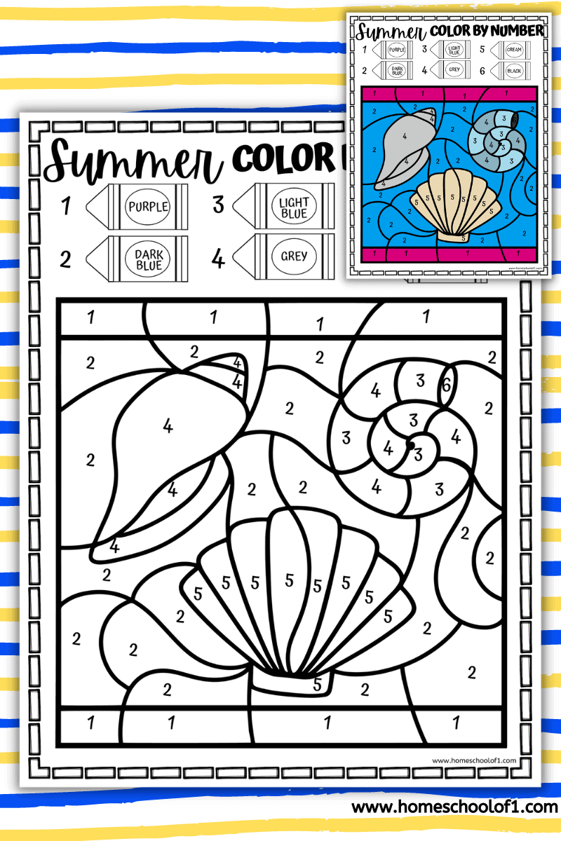 9 Free Summer Color by Number Printables - Homeschool of 1