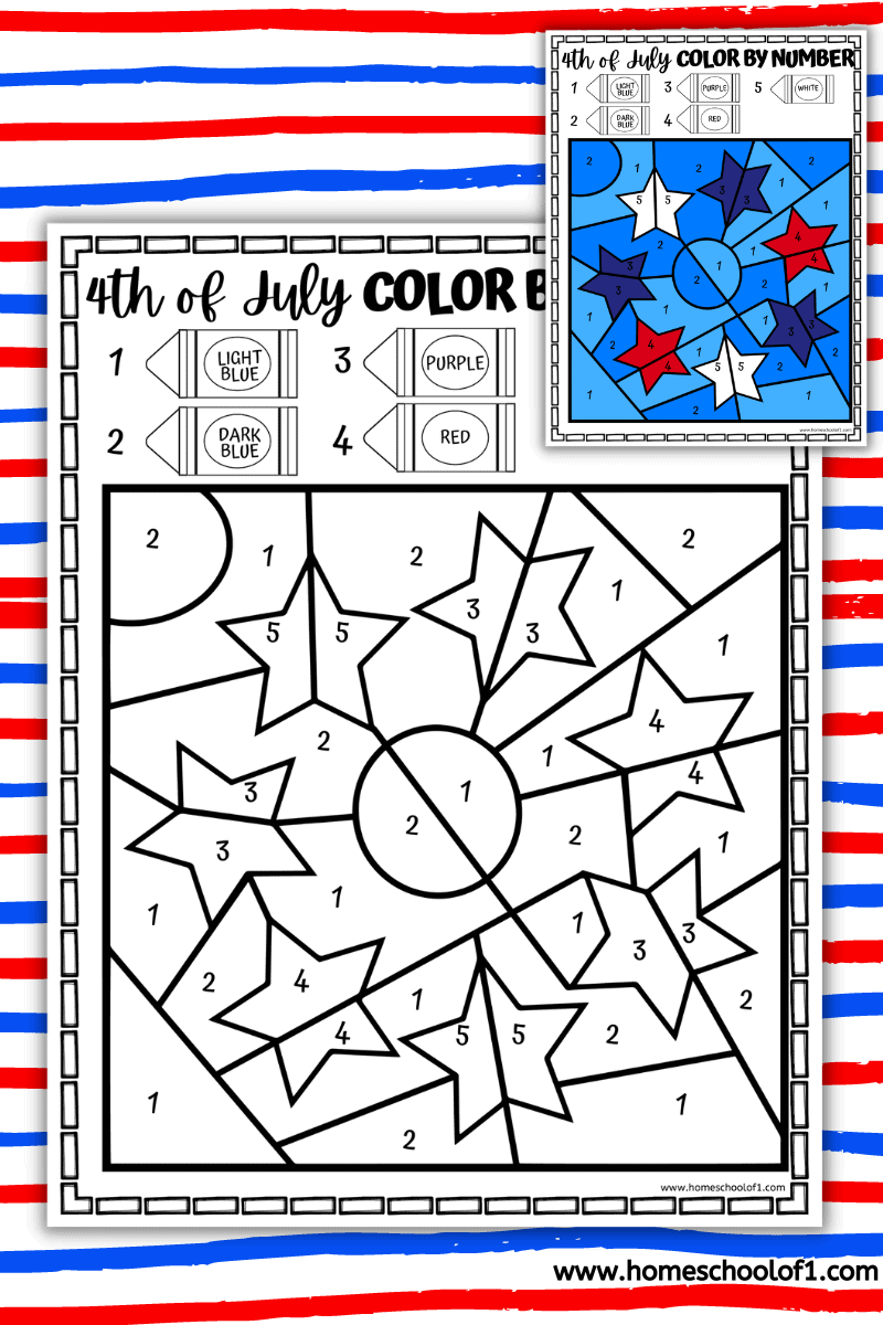 Free 4th of July Color By Number Printables