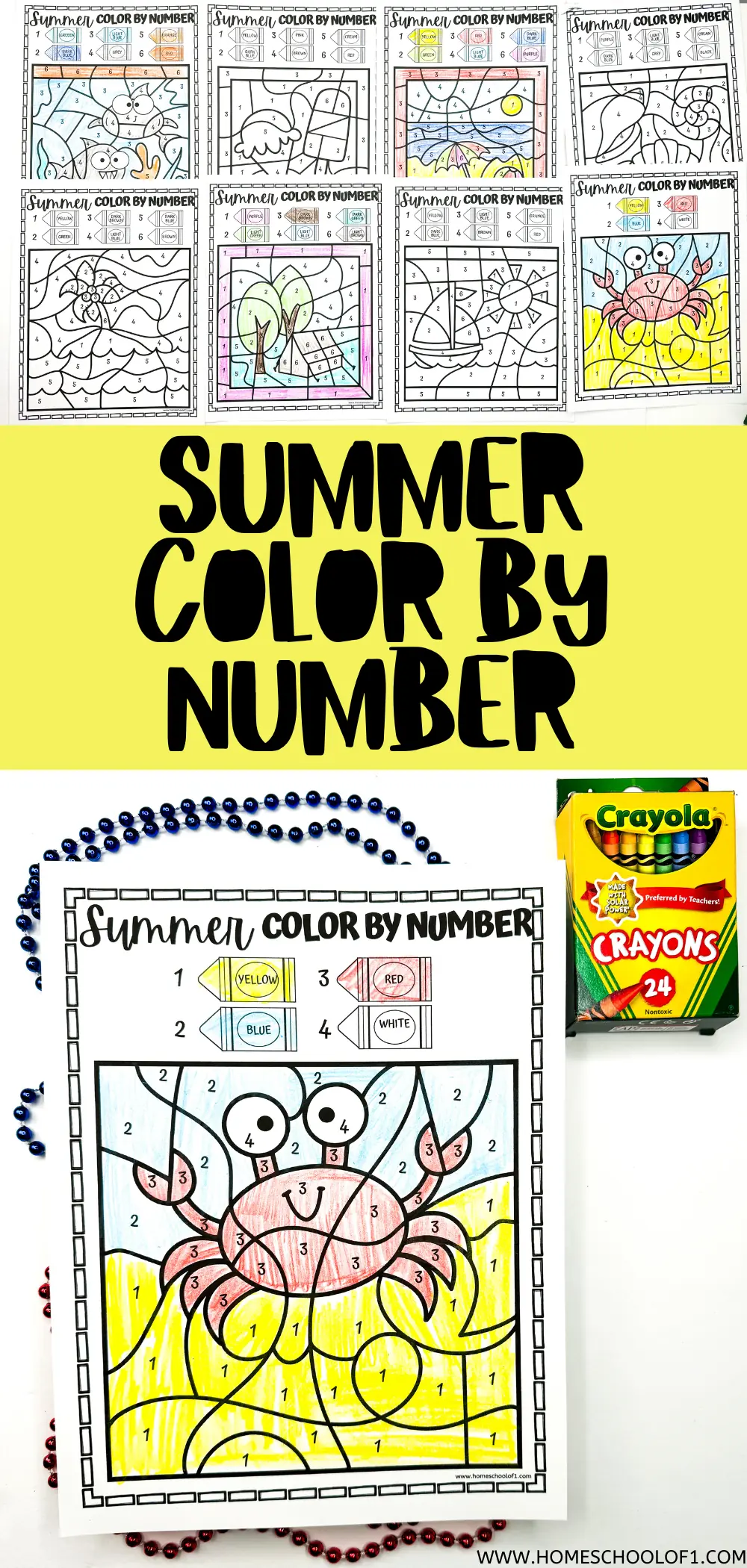 9 Free Summer Color by Number Printables