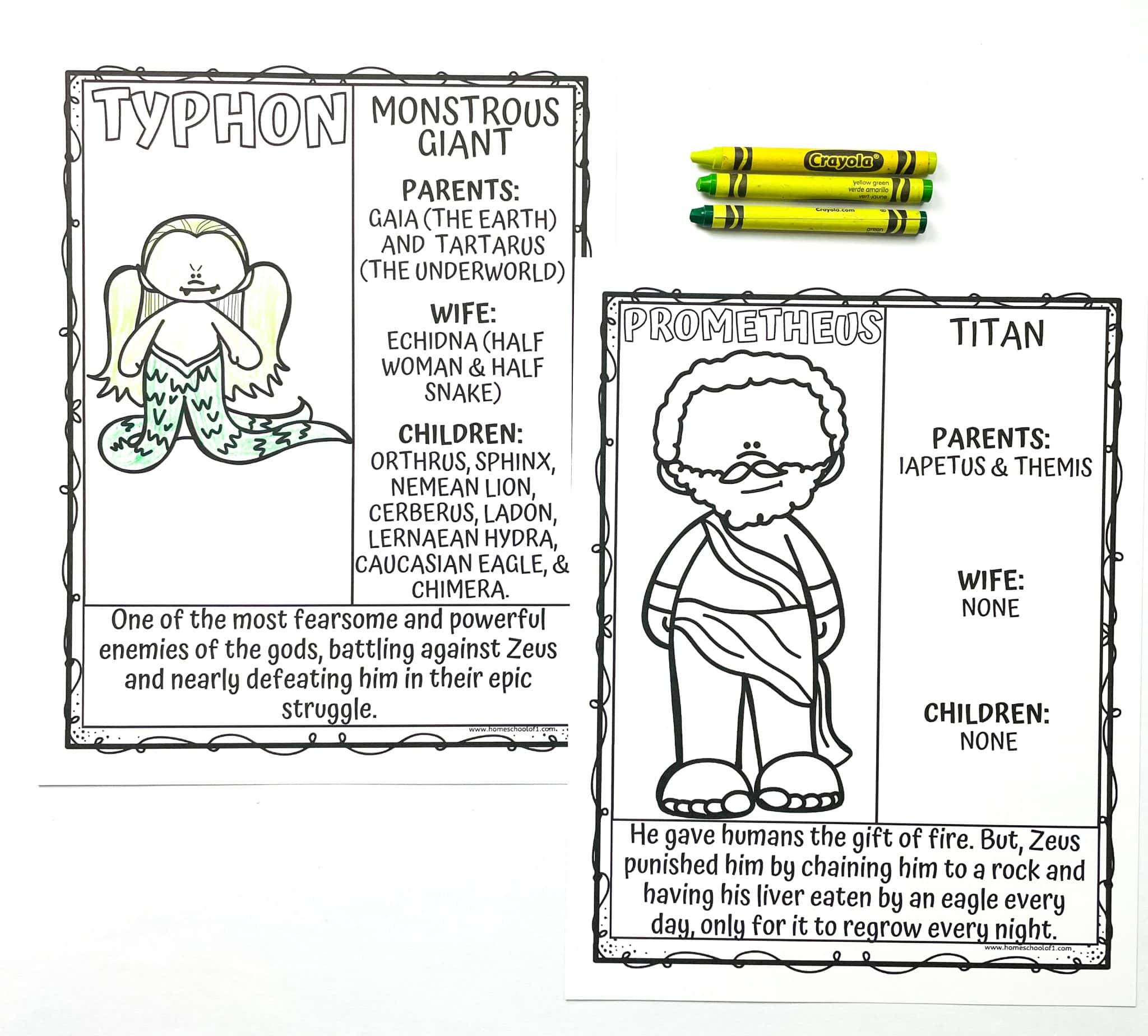 Greek Mythology Worksheets (13 Coloring Pages)