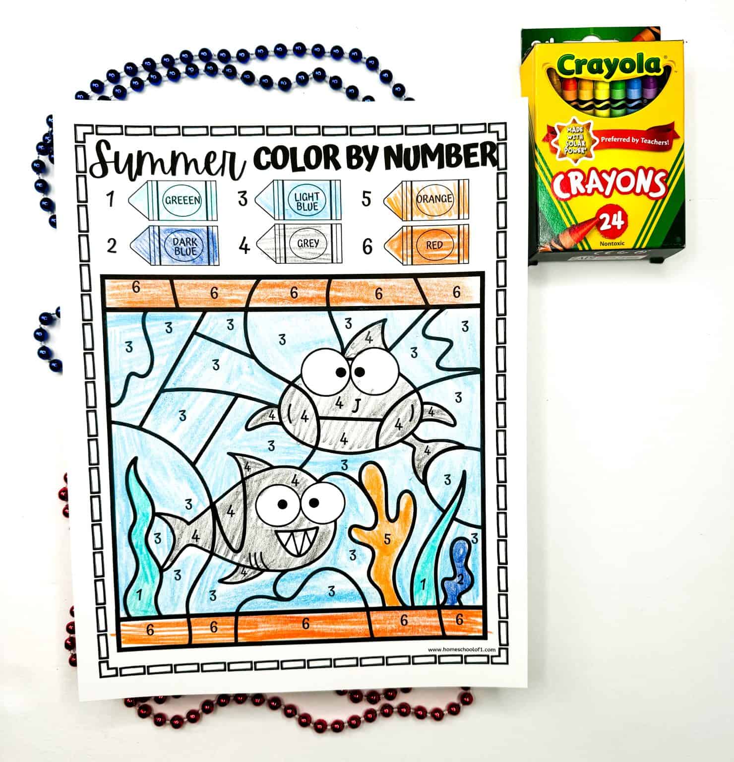 Free Summer Color by Number Printables