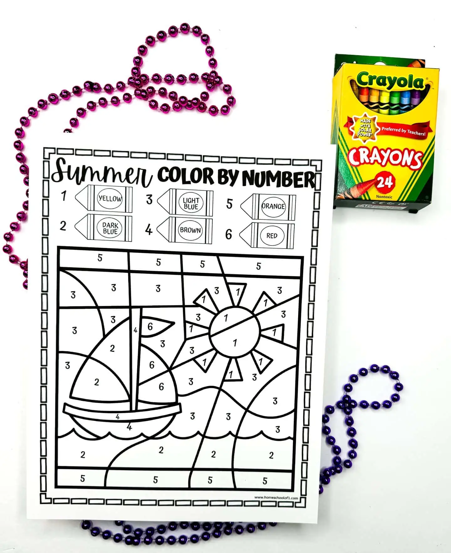 9 Free Summer Color by Number Printables