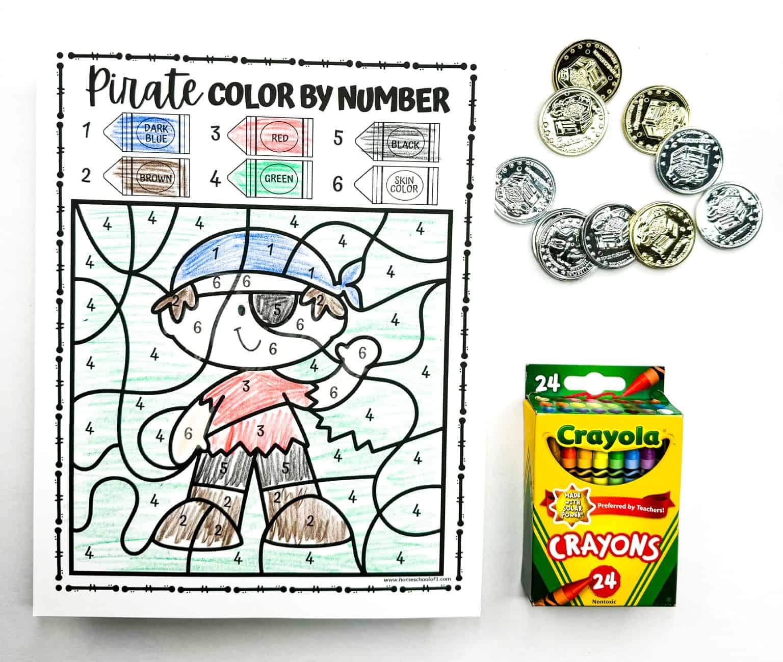 Free Pirate Color by Number Printables