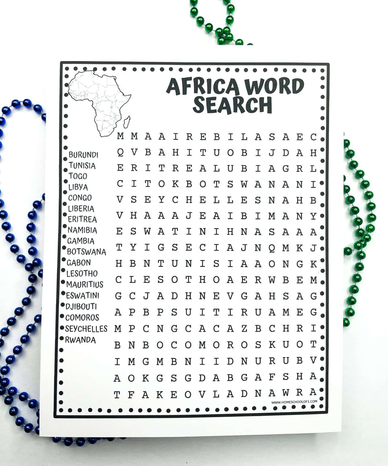 Free Africa Worksheets for Middle School (Geography Printables)