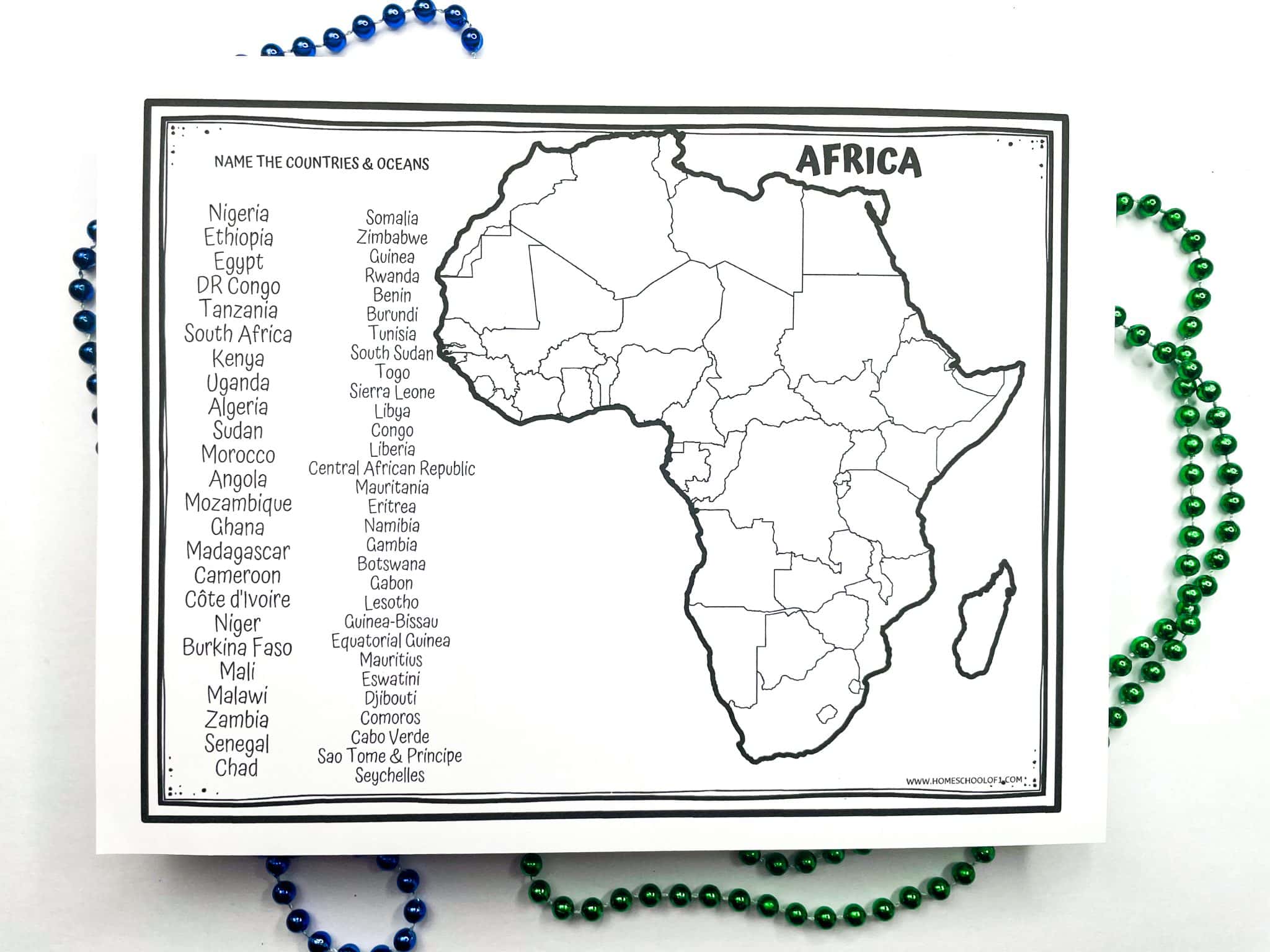 Free Africa Worksheets for Middle School (Geography Printables)