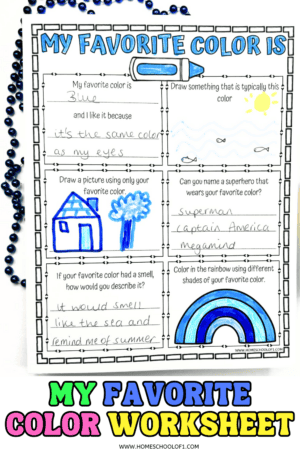My Favorite Color Worksheet (Free Printable Activity for Kids)