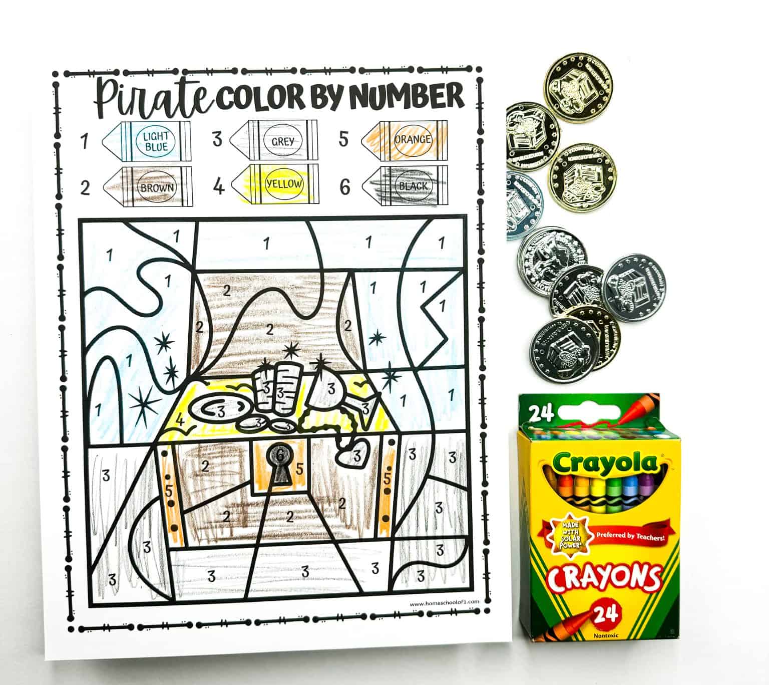 Free Pirate Color by Number Printables