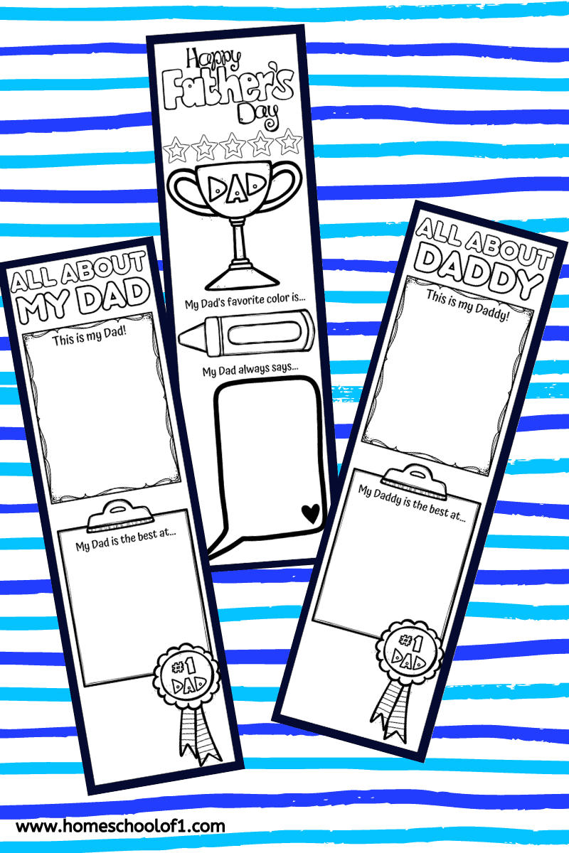 Free Printable Father’s Day Bookmarks to Color