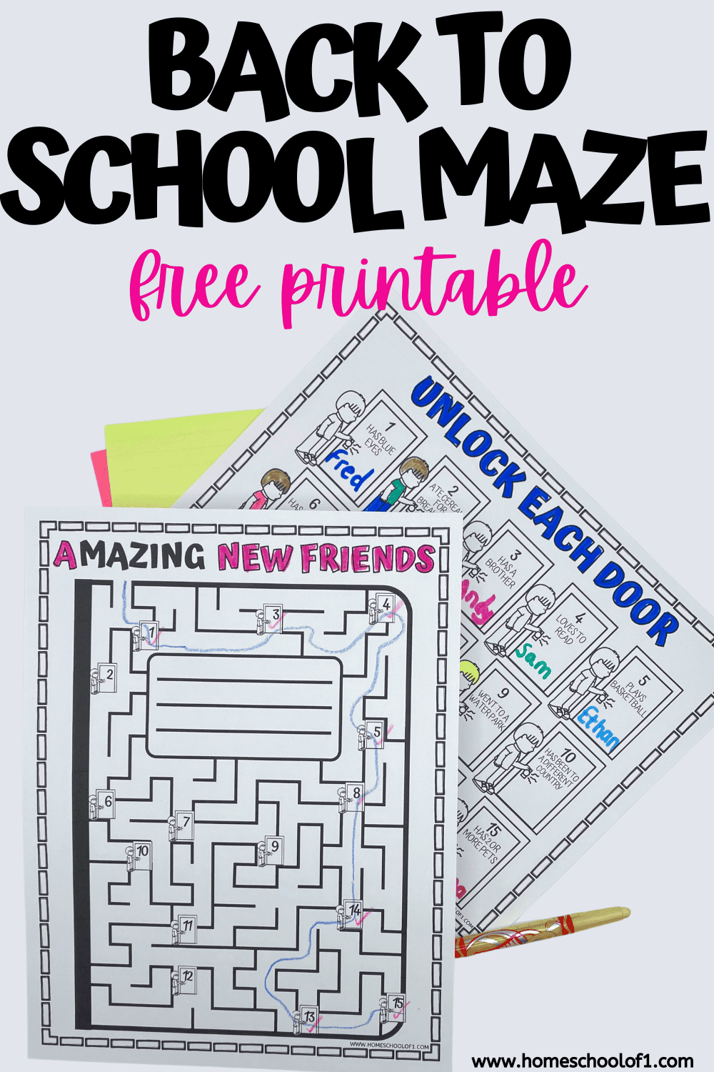 Free Back to School Maze Printable | Let's Make Friends!