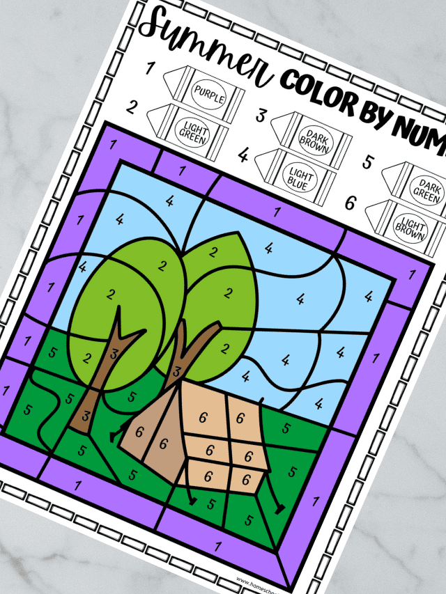 Summer Color By Number Worksheets Story - Homeschool of 1