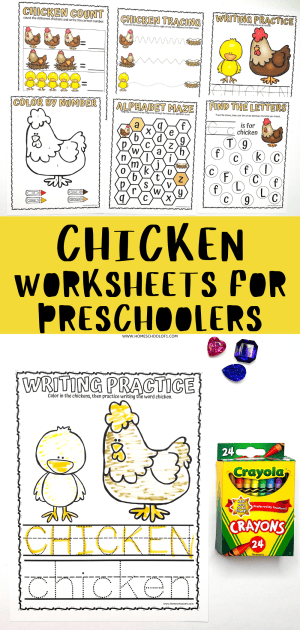 Chicken Worksheets for Preschoolers (Free Printables)