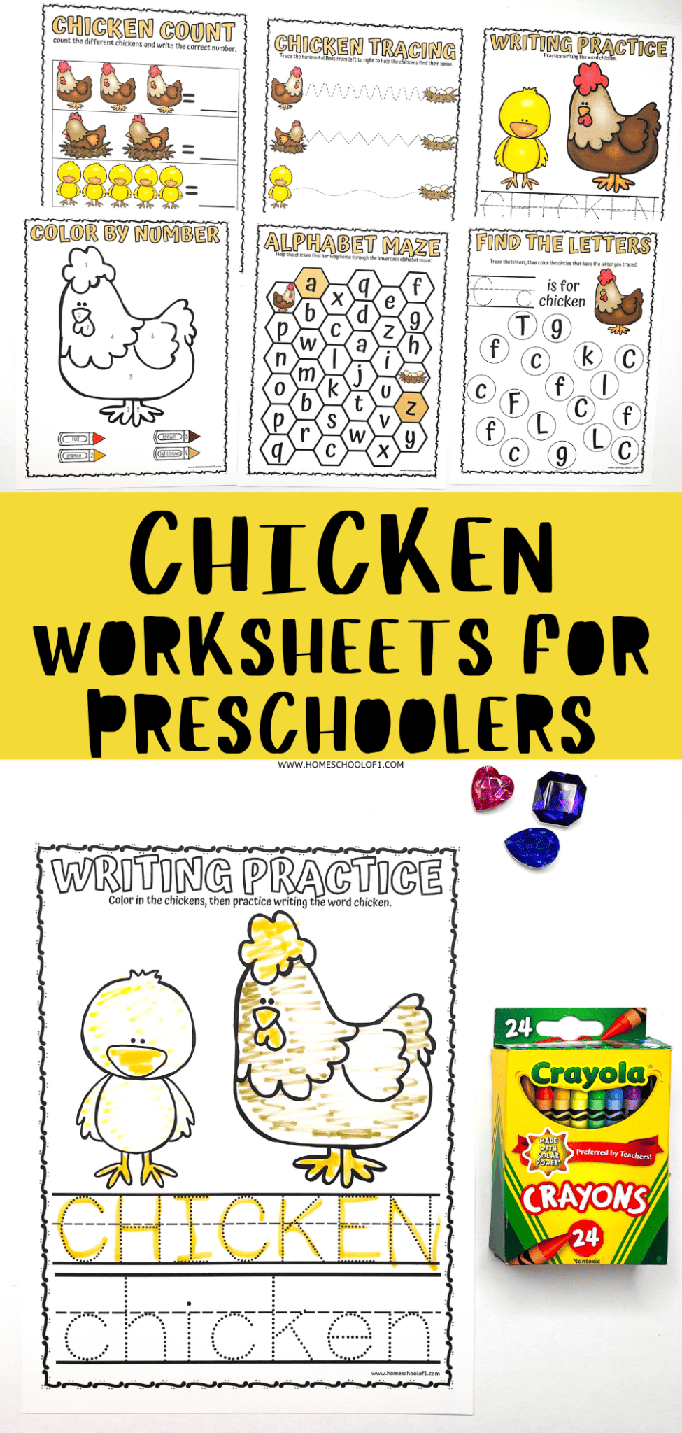 Chicken Worksheets for Preschoolers (Free Printables)