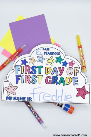 Free First Day of School Crown Printable