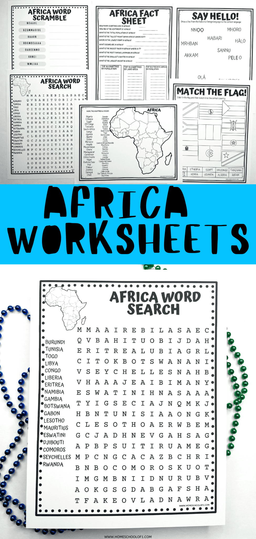 7 Free Africa Worksheets for Middle School (Geography Printables)