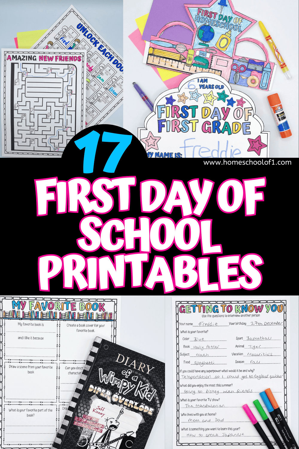 Free First Day of School Worksheets