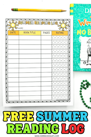 Free Summer Reading Log Printable For Kids