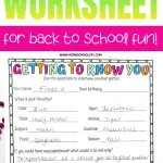 Free Getting To Know You Worksheet For Kids