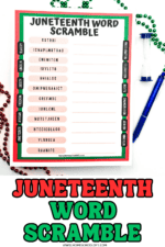 Free Juneteenth Word Scramble Printable