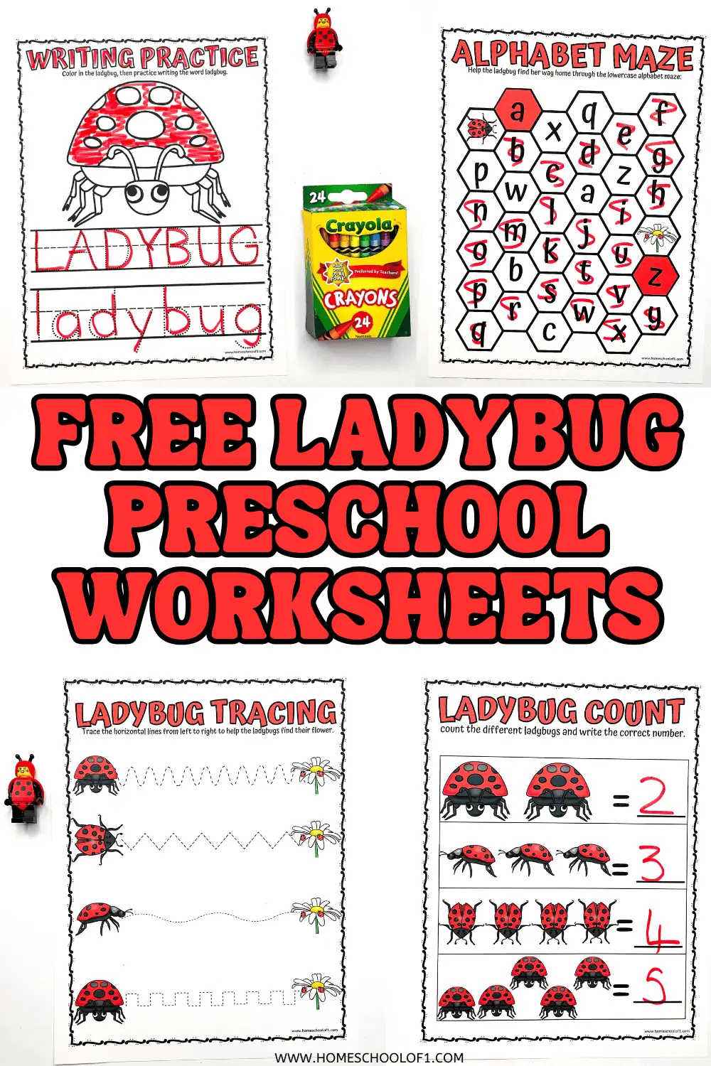 Free Ladybug Worksheets for Preschool Kids