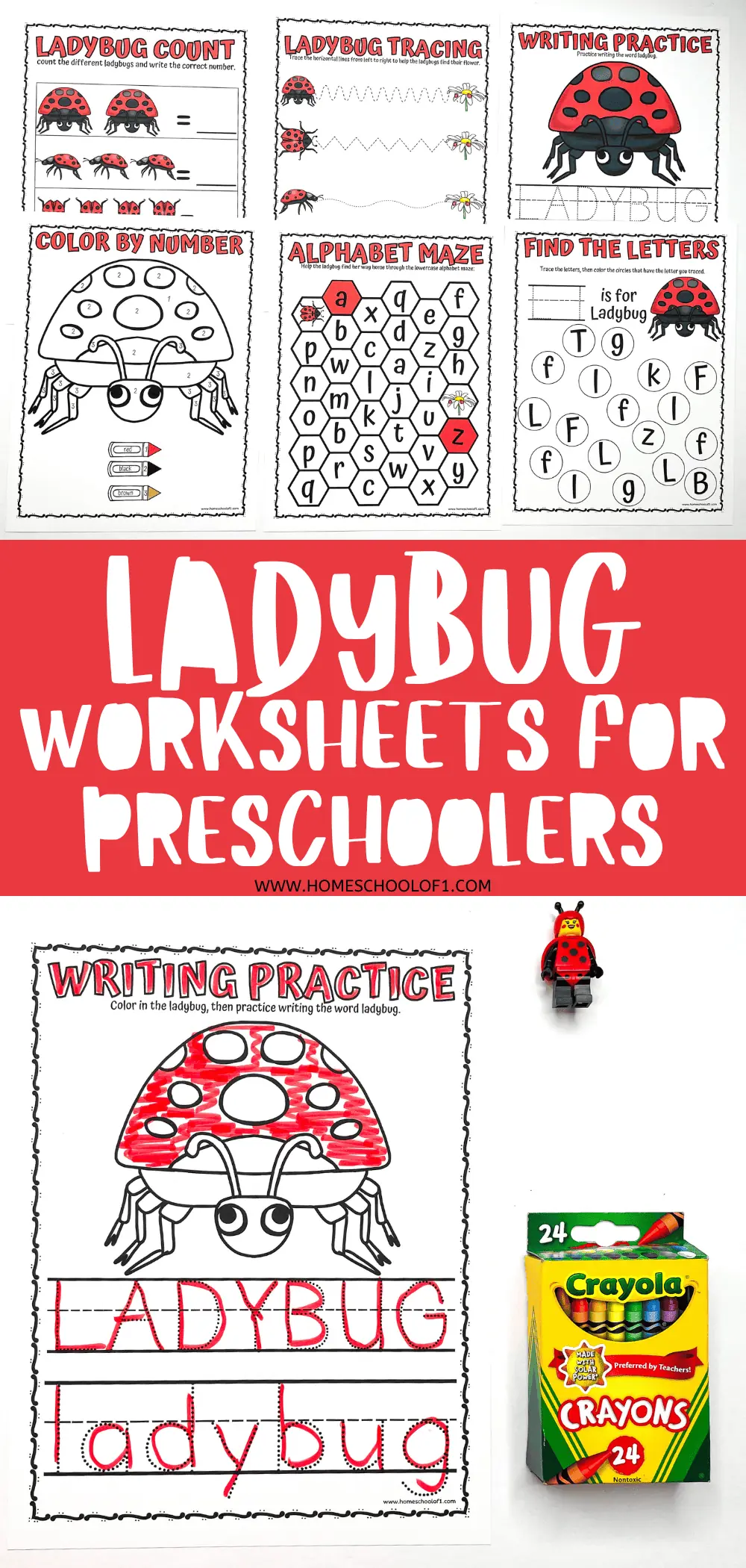 Ladybug Worksheets for Preschool (Free Printables)