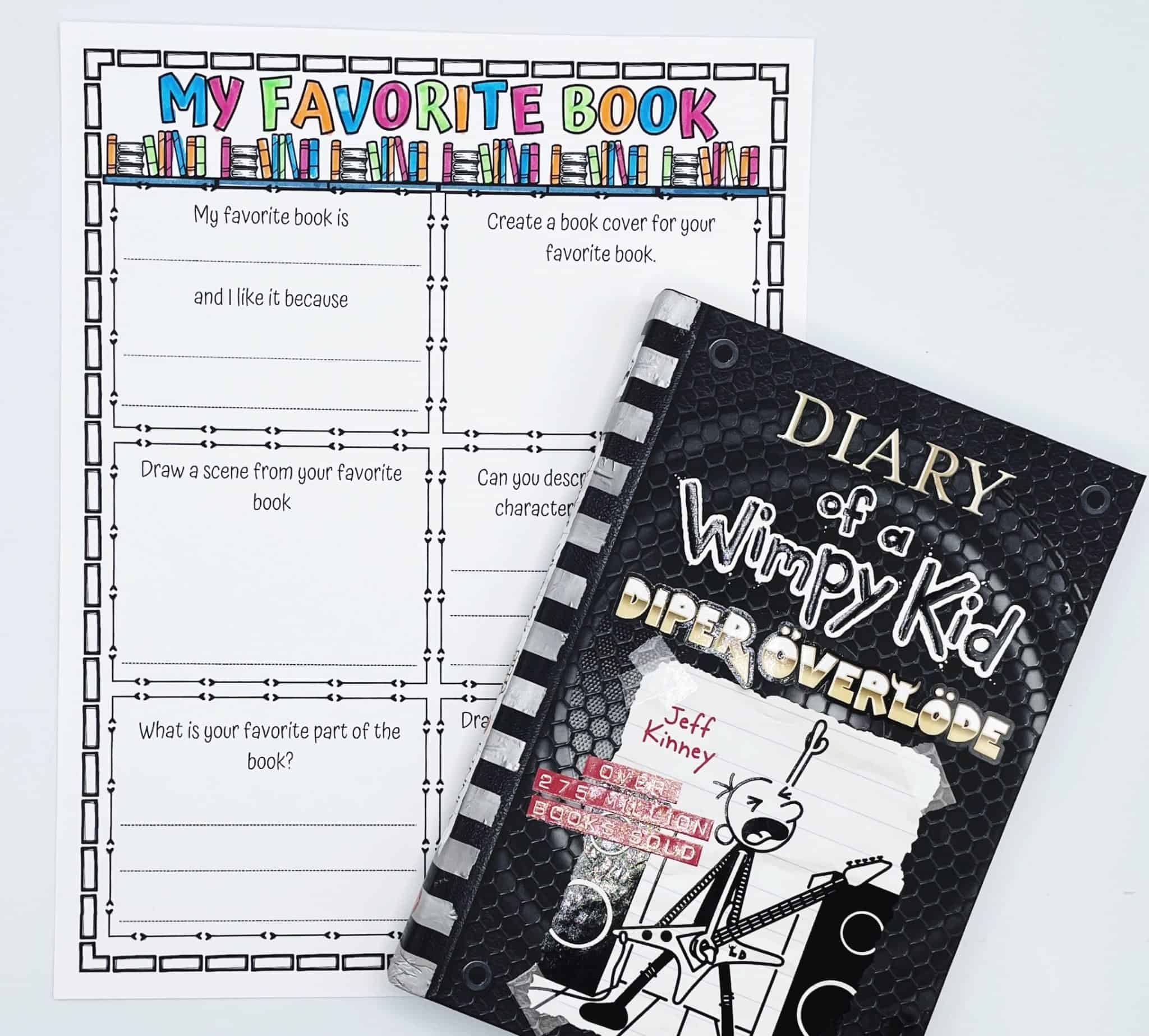 Free My Favorite Book Worksheet for Kids