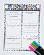 Free My Favorite Book Worksheet for Kids
