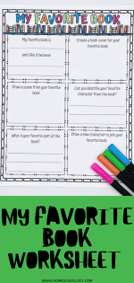 Free My Favorite Book Worksheet for Kids