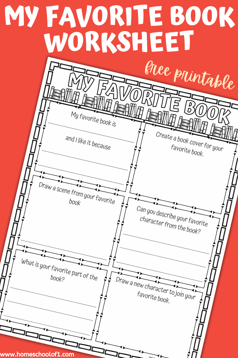 Free My Favorite Book Worksheet for Kids