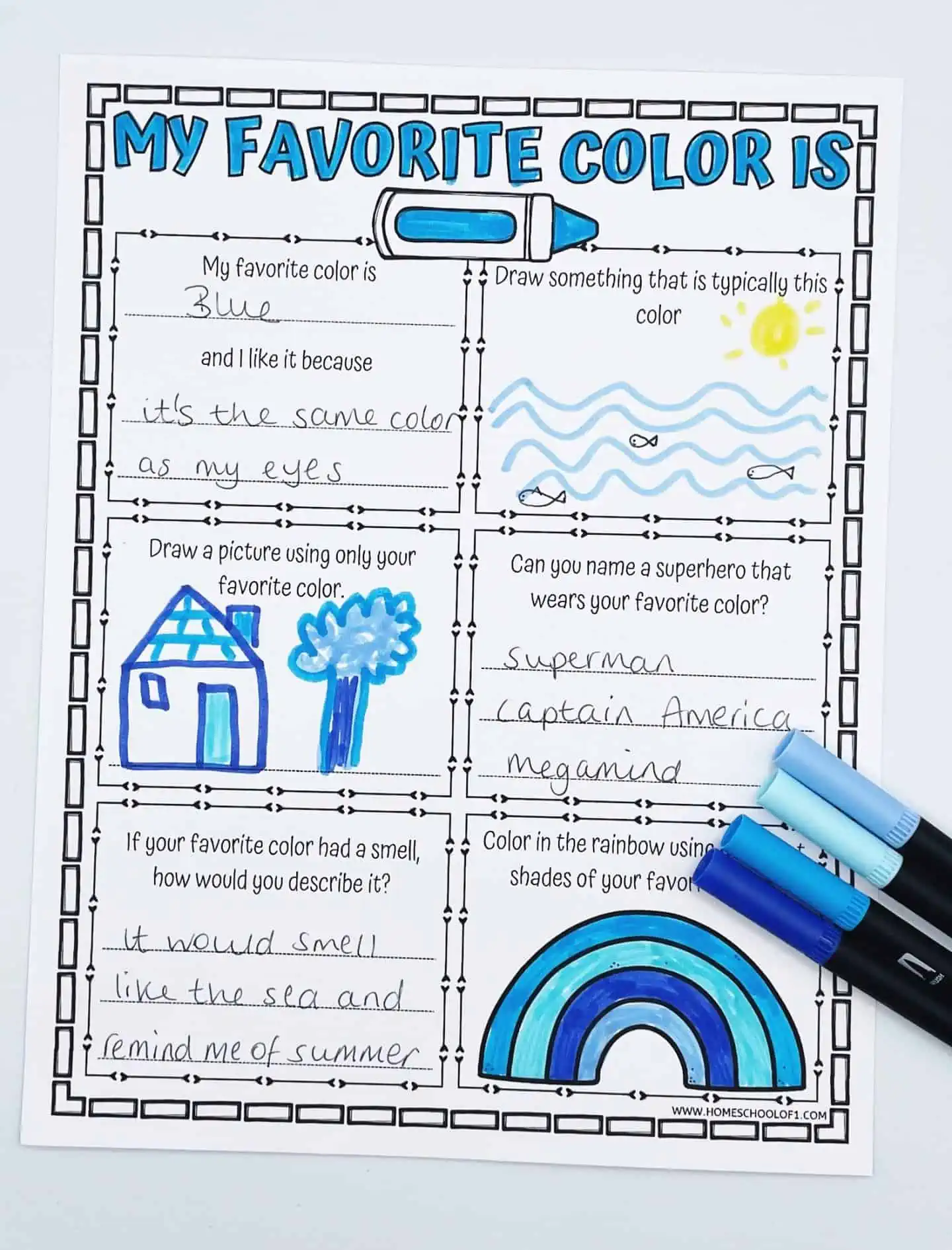 My Favorite Color Worksheet (free printable) - Homeschool of 1 My Favorite Color Worksheet (free printable) - Homeschool of 1