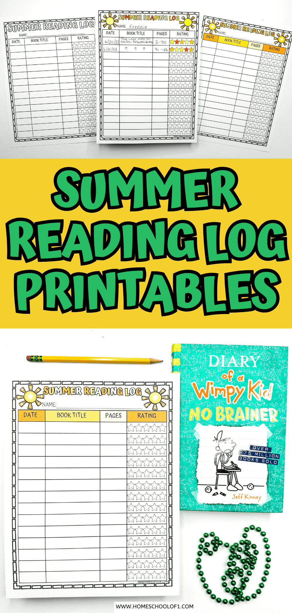 Free Summer Reading Log Printable For Kids