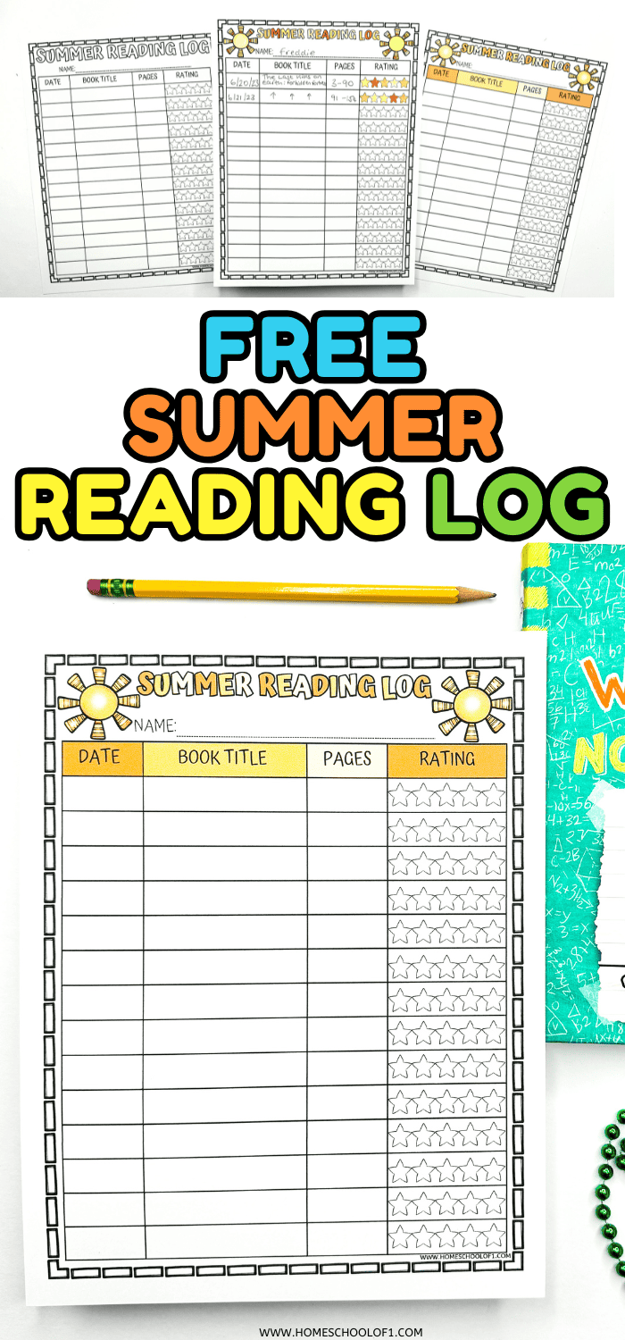 Free Summer Reading Log Printable For Kids