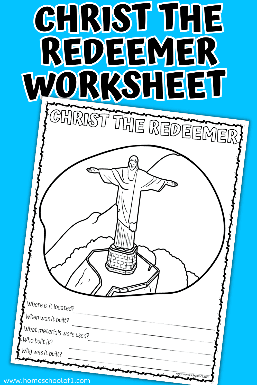 Christ the Redeemer Worksheet & Fun Facts for Kids