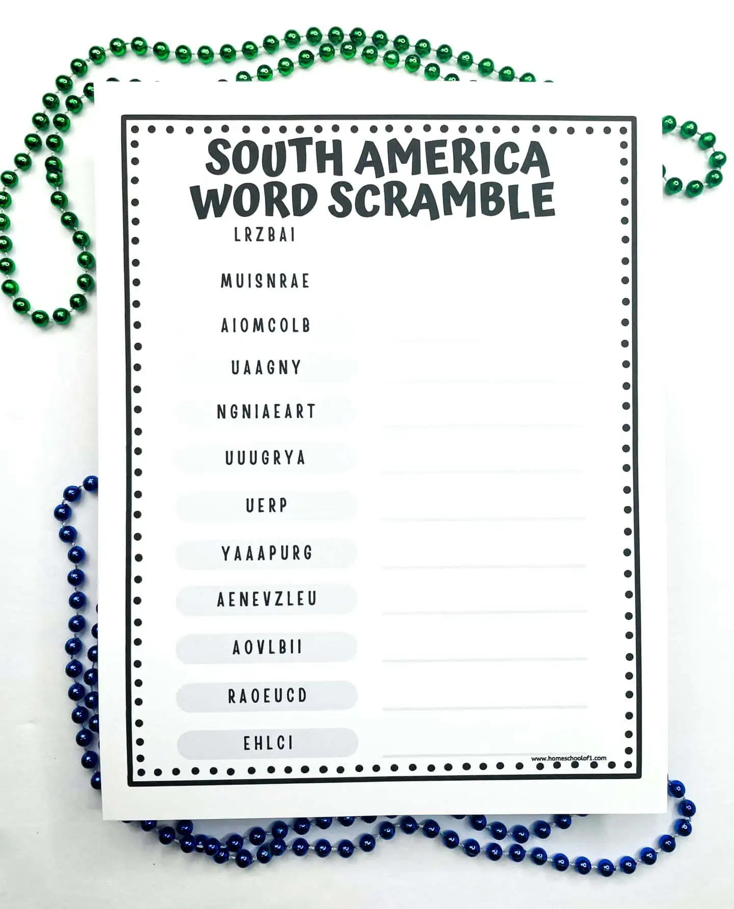 7 Countries of South America Worksheets (Free Printable)